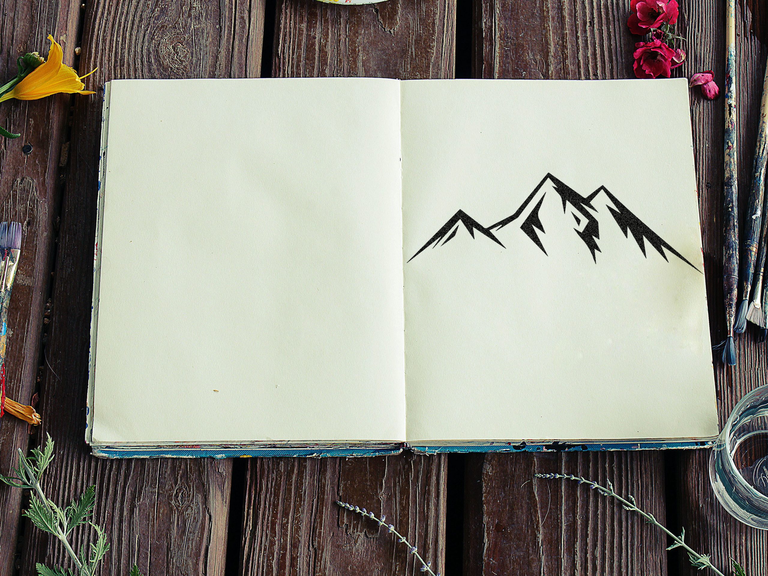 Mountain Range Stencil - Art and Wall Stencil - Stencil Giant