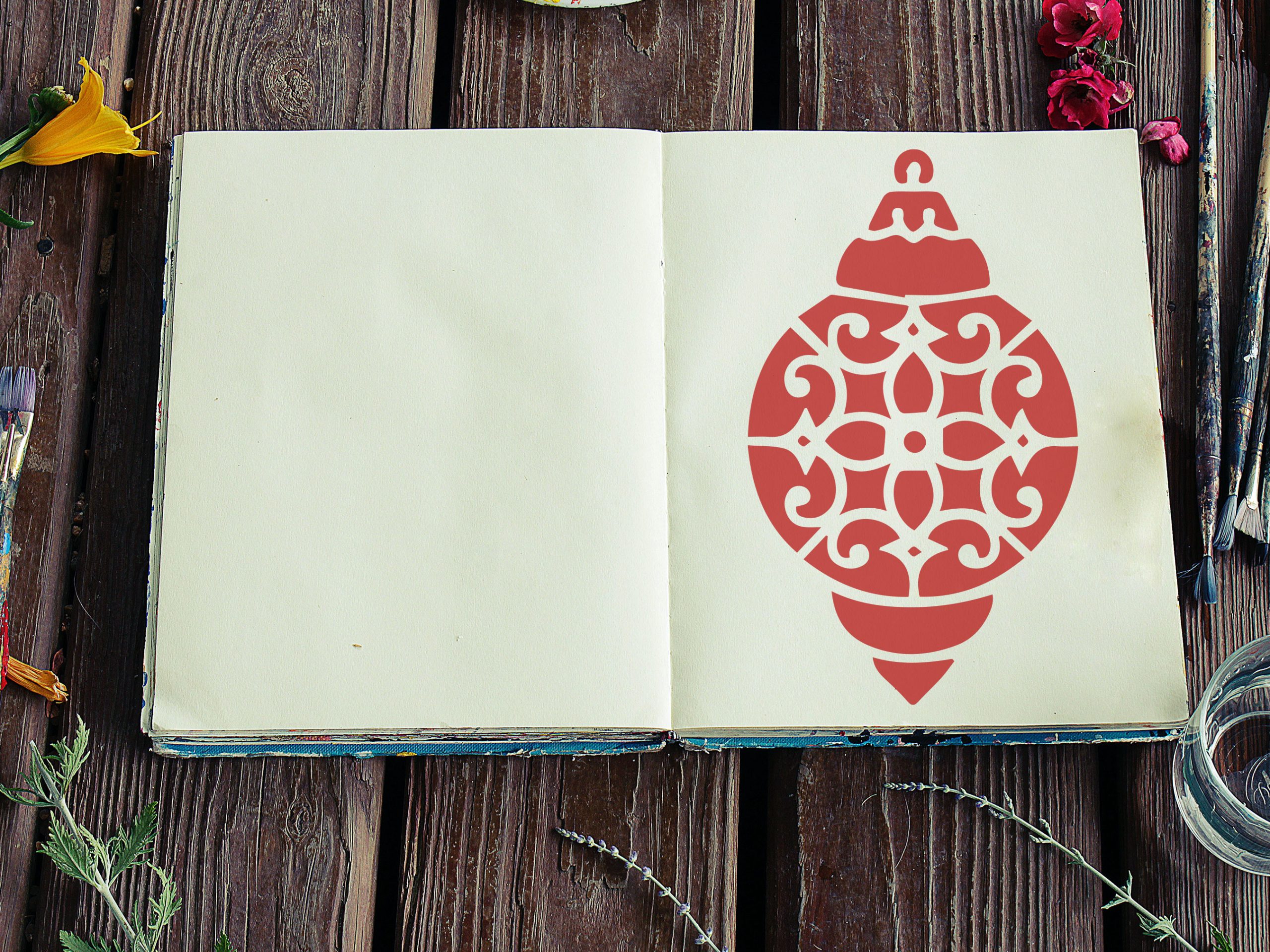 Christmas Ornament Stencil - Art and Wall Stencil - Stencil Giant