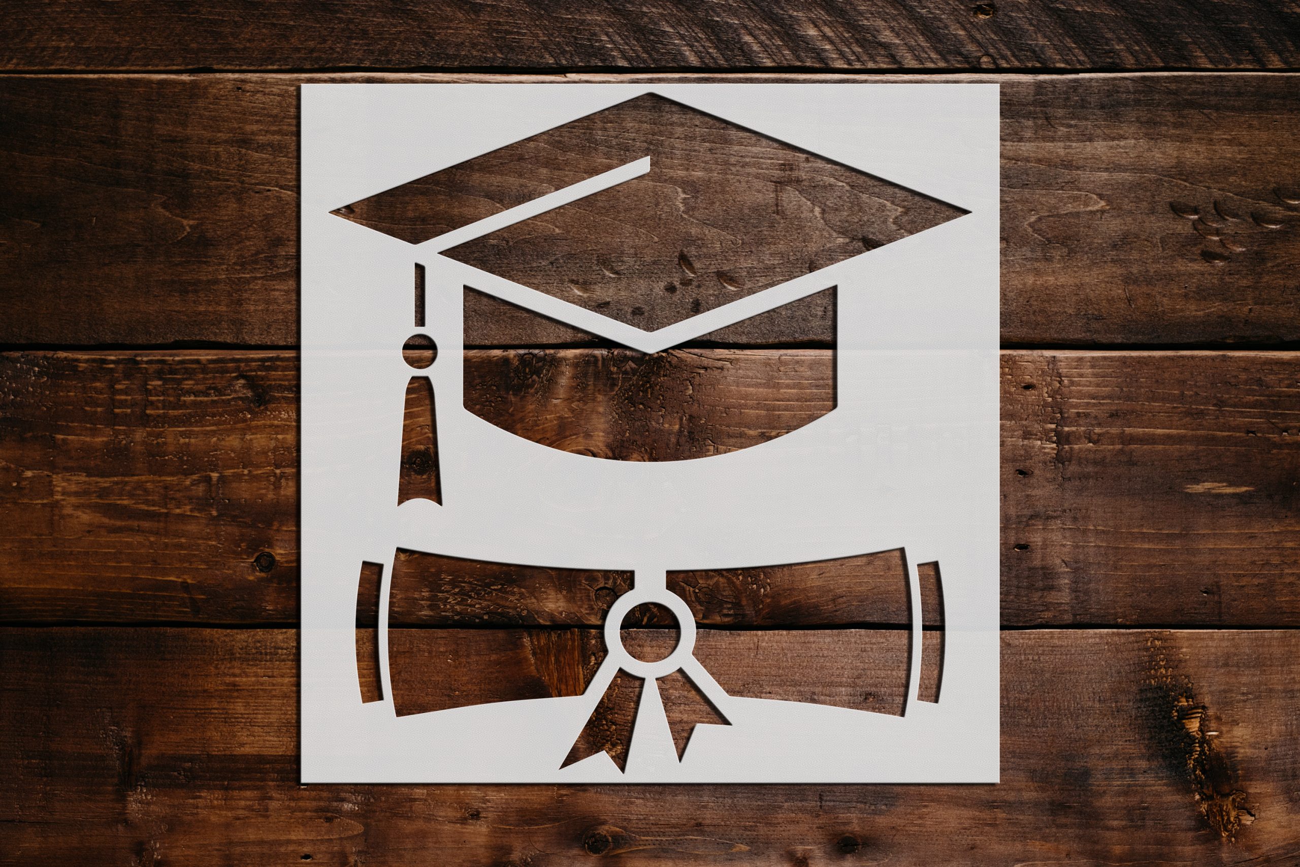Graduation Hat and Diploma Stencil - Art and Wall Stencil - Stencil Giant