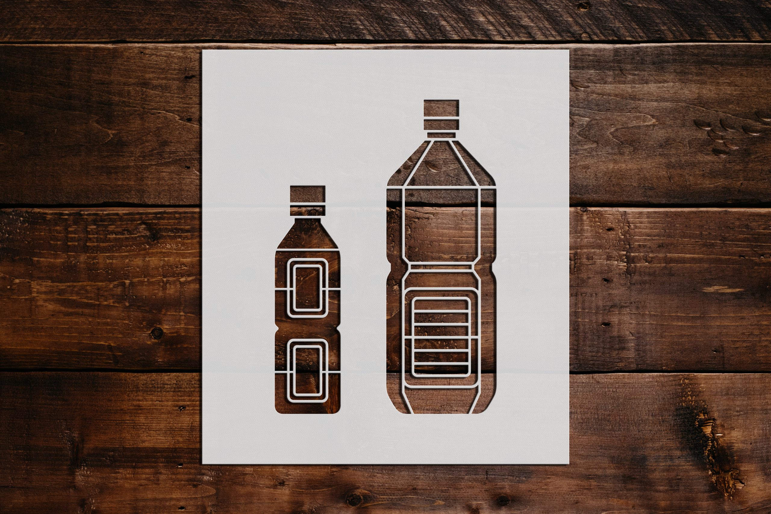 Plastic Bottles Stencil - Art and Wall Stencil - Stencil Giant