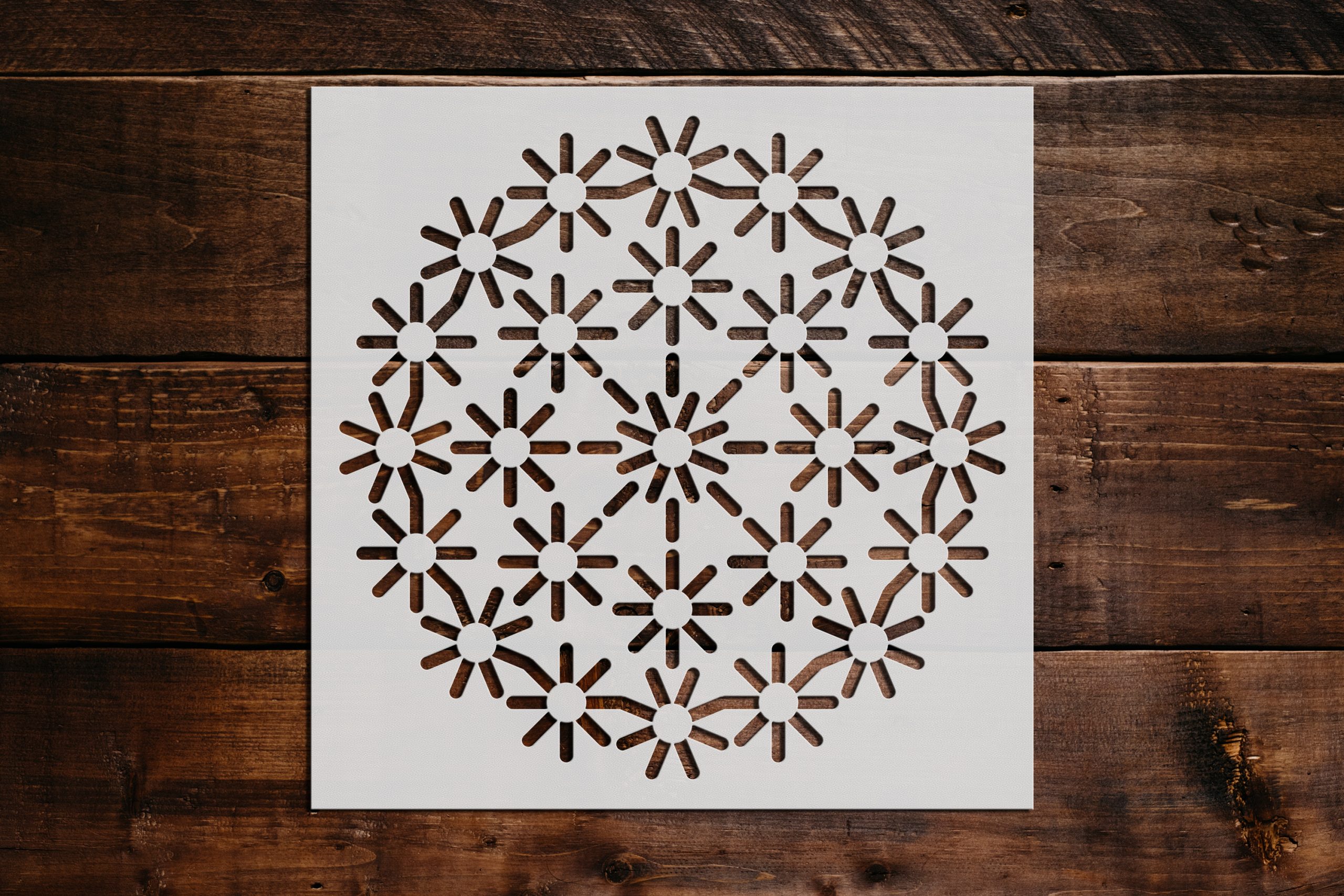 Round Flower Pattern Stencil - Art and Wall Stencil - Stencil Giant