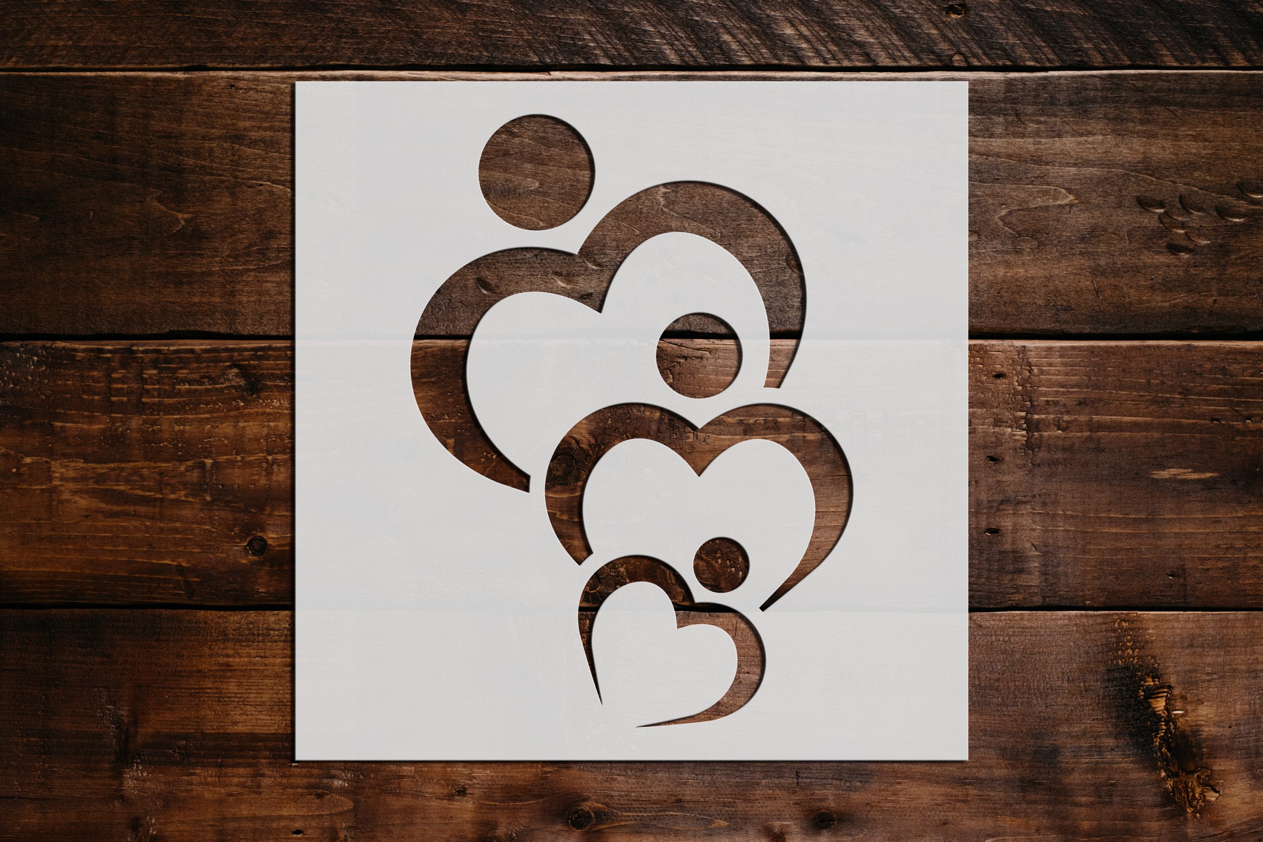Family Hearts Stencil - Art and Wall Stencil - Stencil Giant