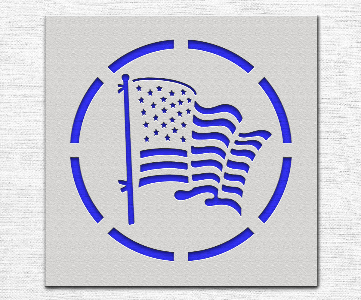 American Flag Stencil - Art and Wall Stencil - Stencil Giant