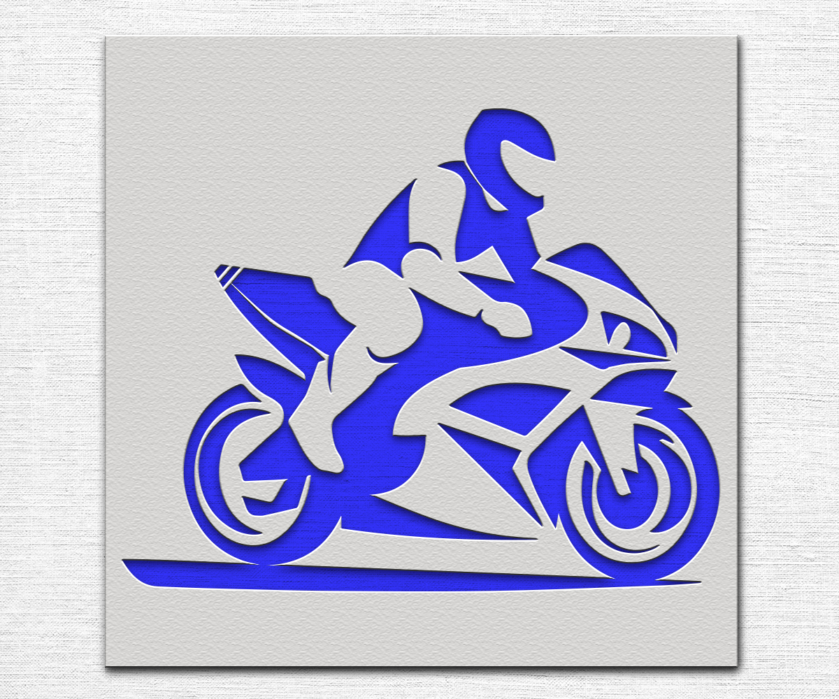 Motorcycle and Rider Stencil - Art and Wall Stencil - Stencil Giant