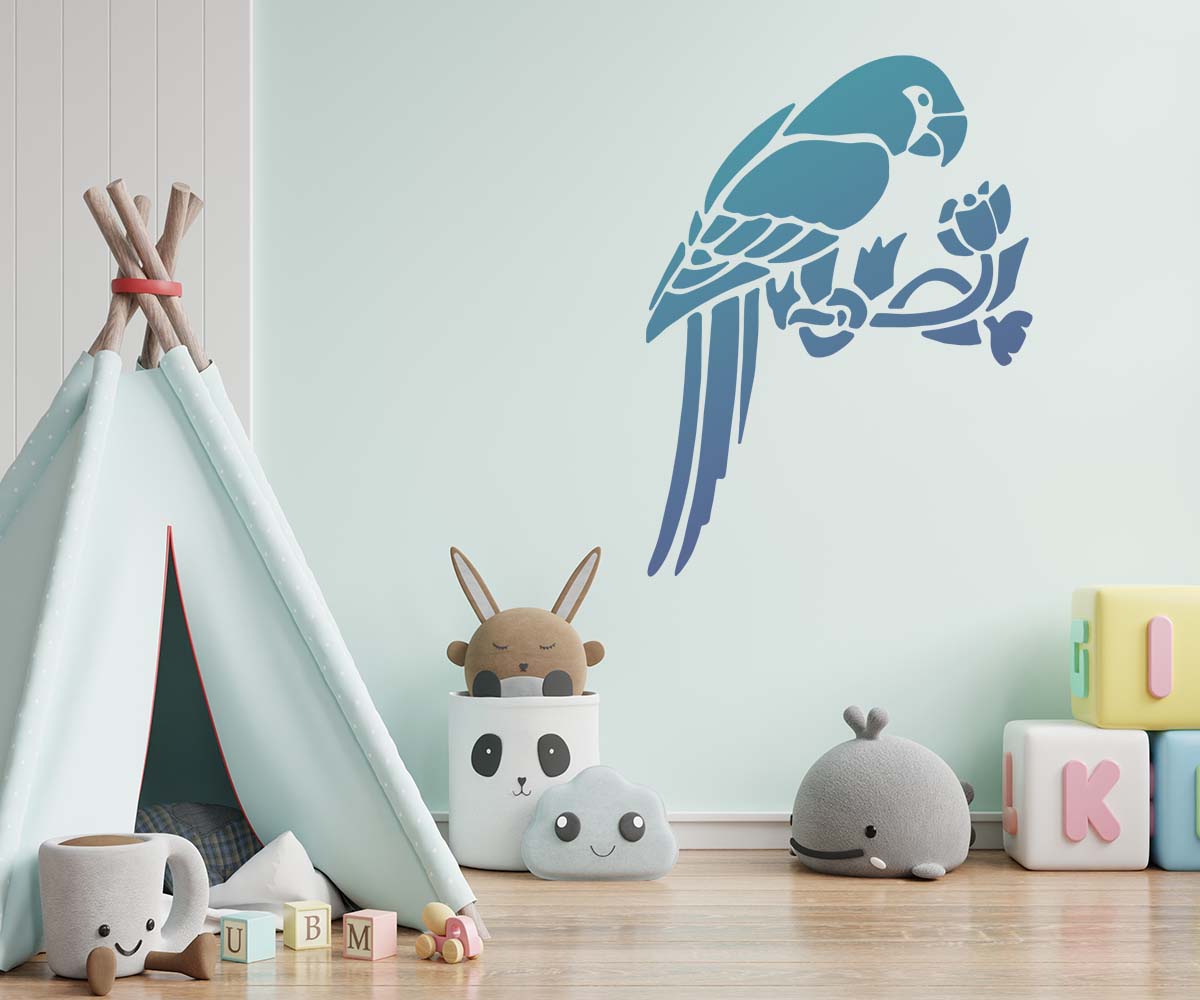 Parrot Stencil - Art and Wall Stencil - Stencil Giant