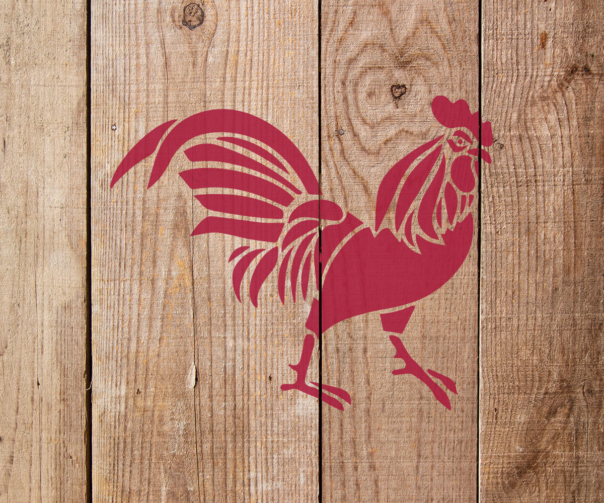 Rooster Stencil - Art and Wall Stencil - Stencil Giant