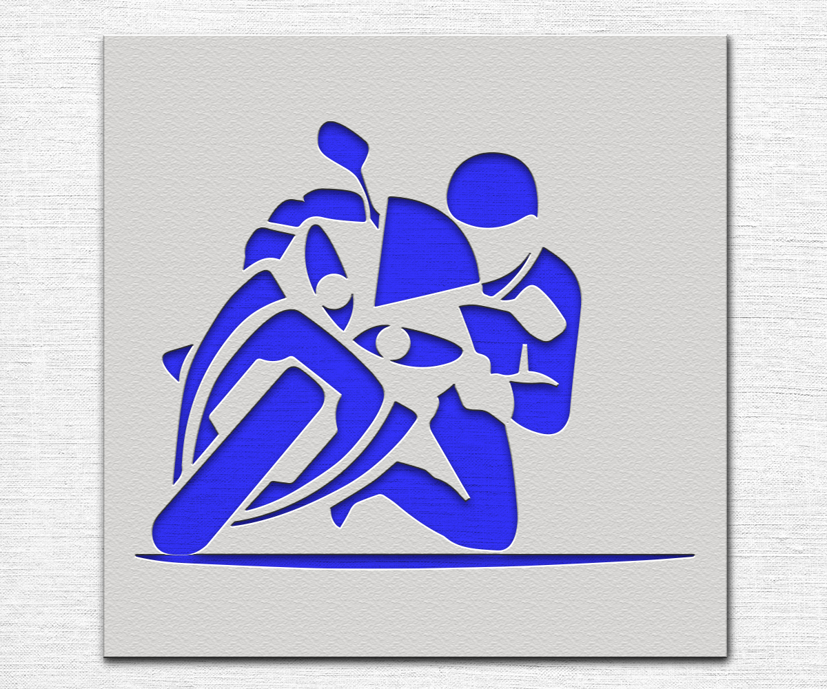 Motorcycle and Rider Stencil - Art and Wall Stencil - Stencil Giant