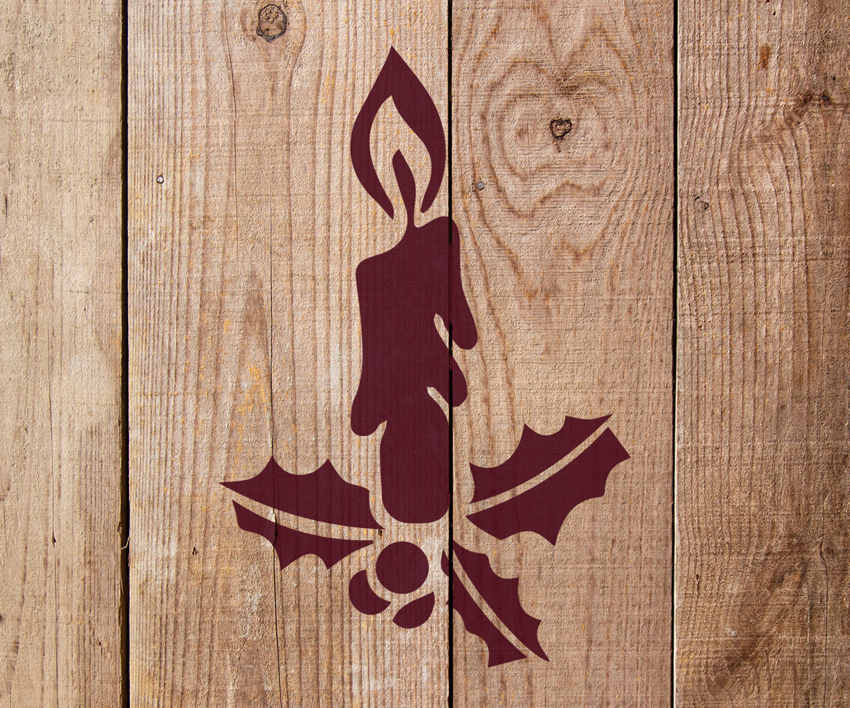 Christmas Candle Stencil - Art and Wall Stencil - Stencil Giant