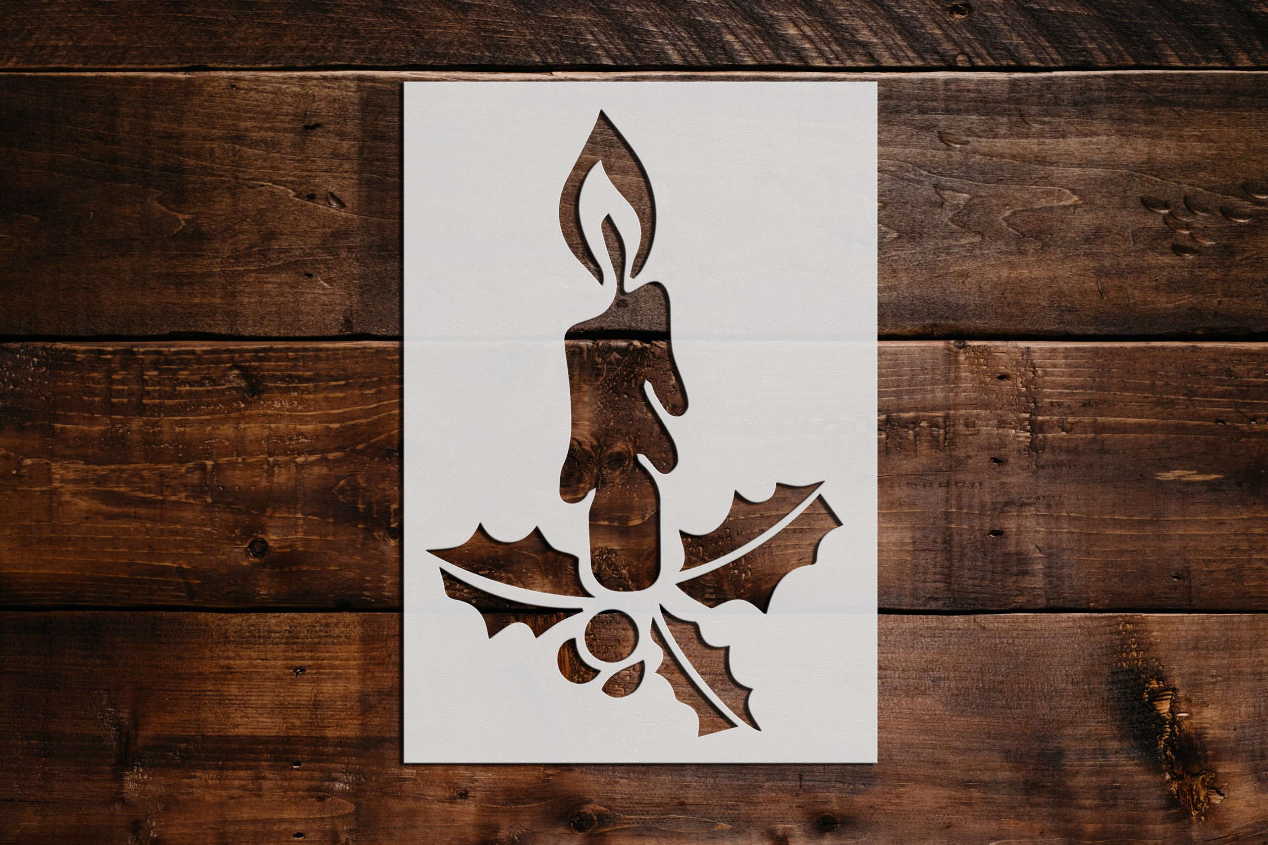 Christmas Candle Stencil - Art and Wall Stencil - Stencil Giant