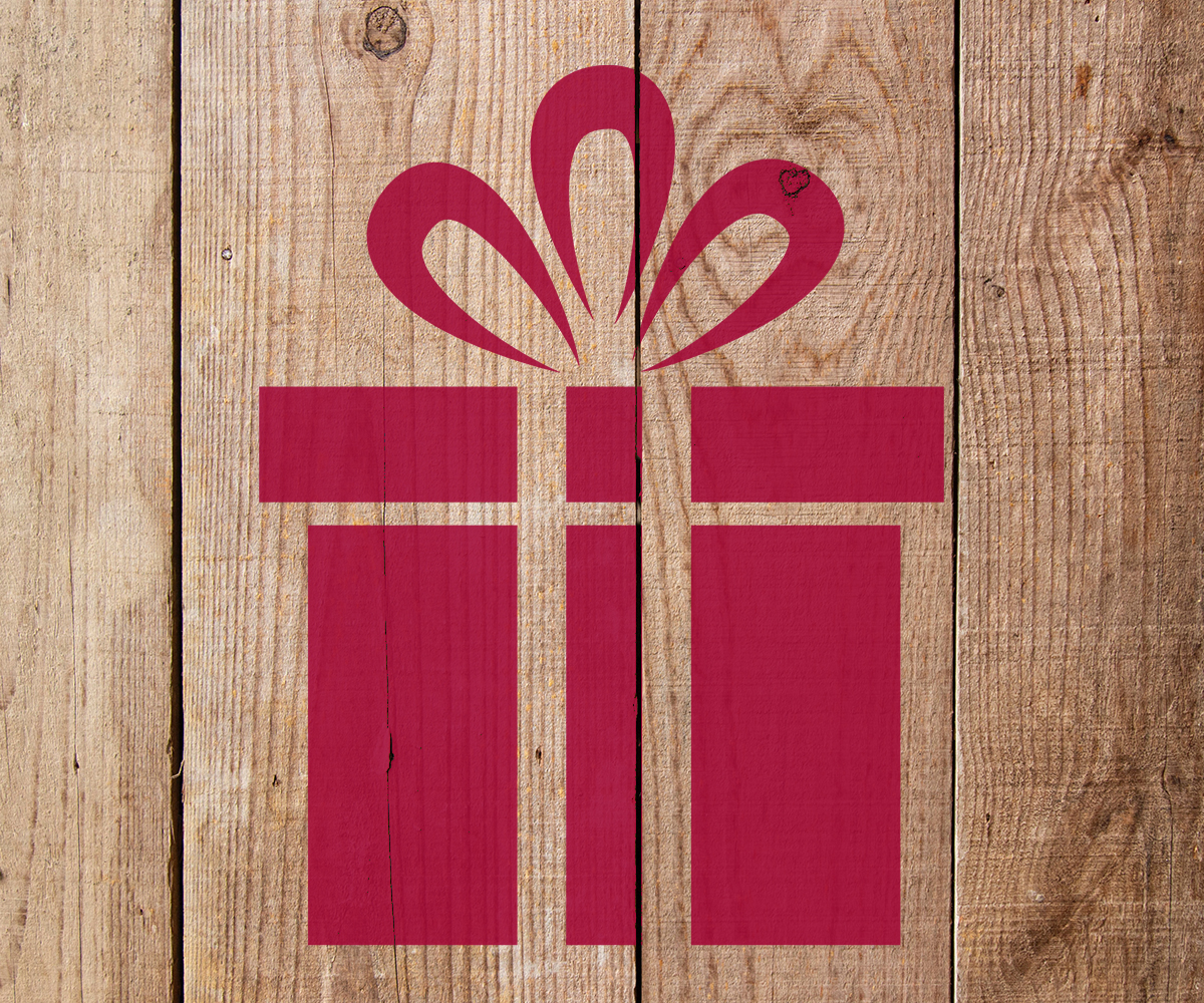 Present Gift Box Stencil - Art and Wall Stencil - Stencil Giant