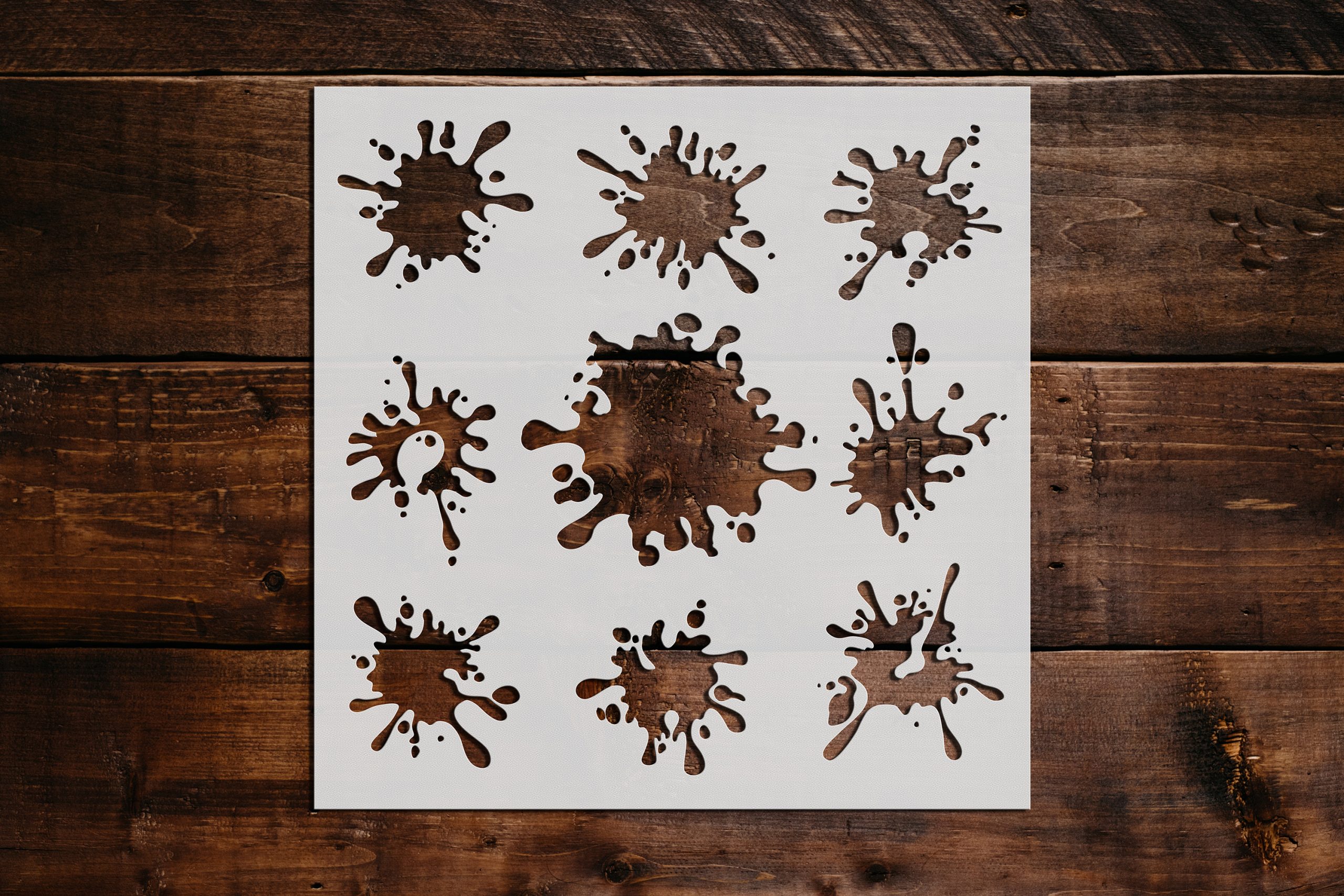 Variety of Splotches and Splatters Stencil - Art and Wall Stencil ...