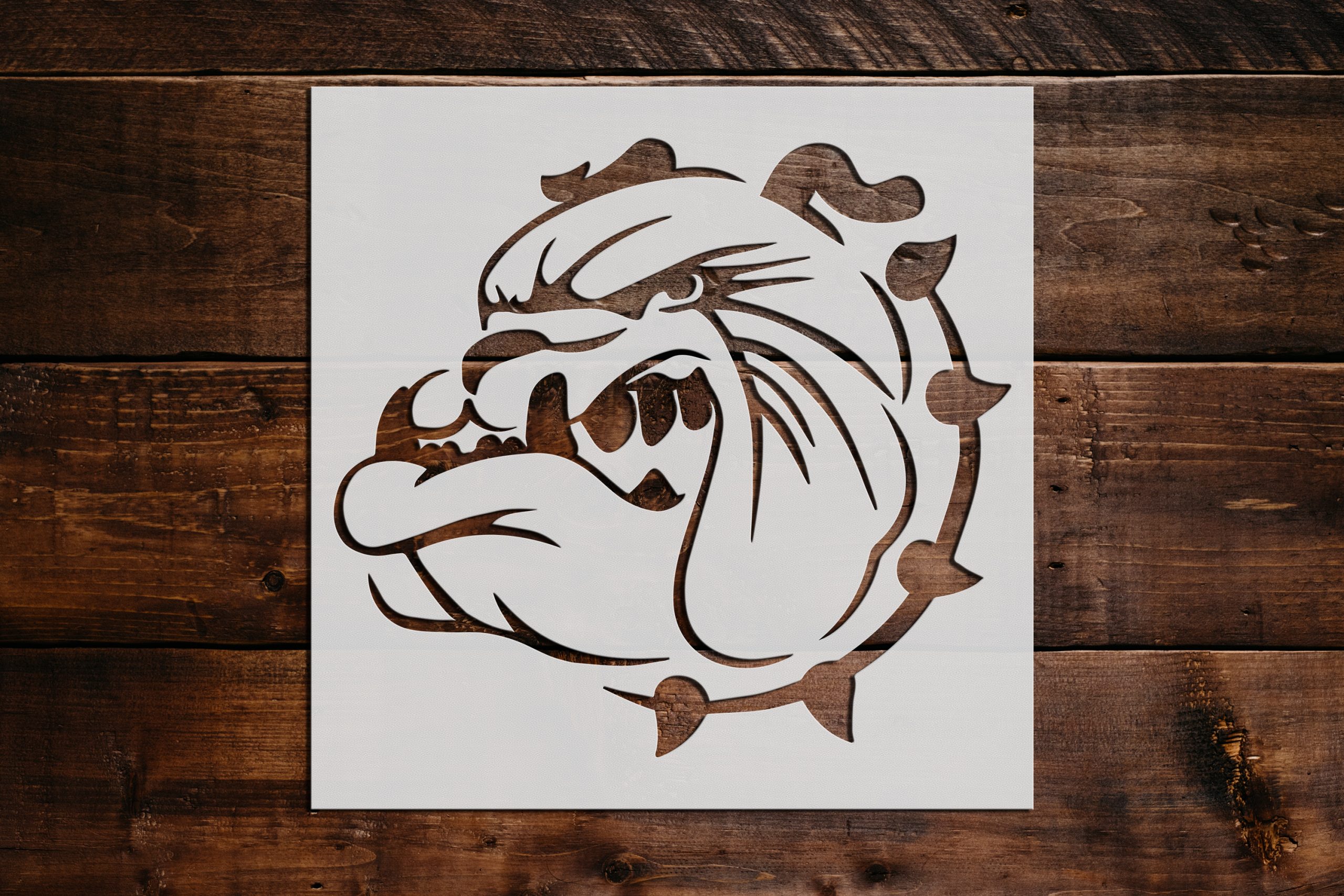 Bulldog Head Stencil - Art and Wall Stencil - Stencil Giant