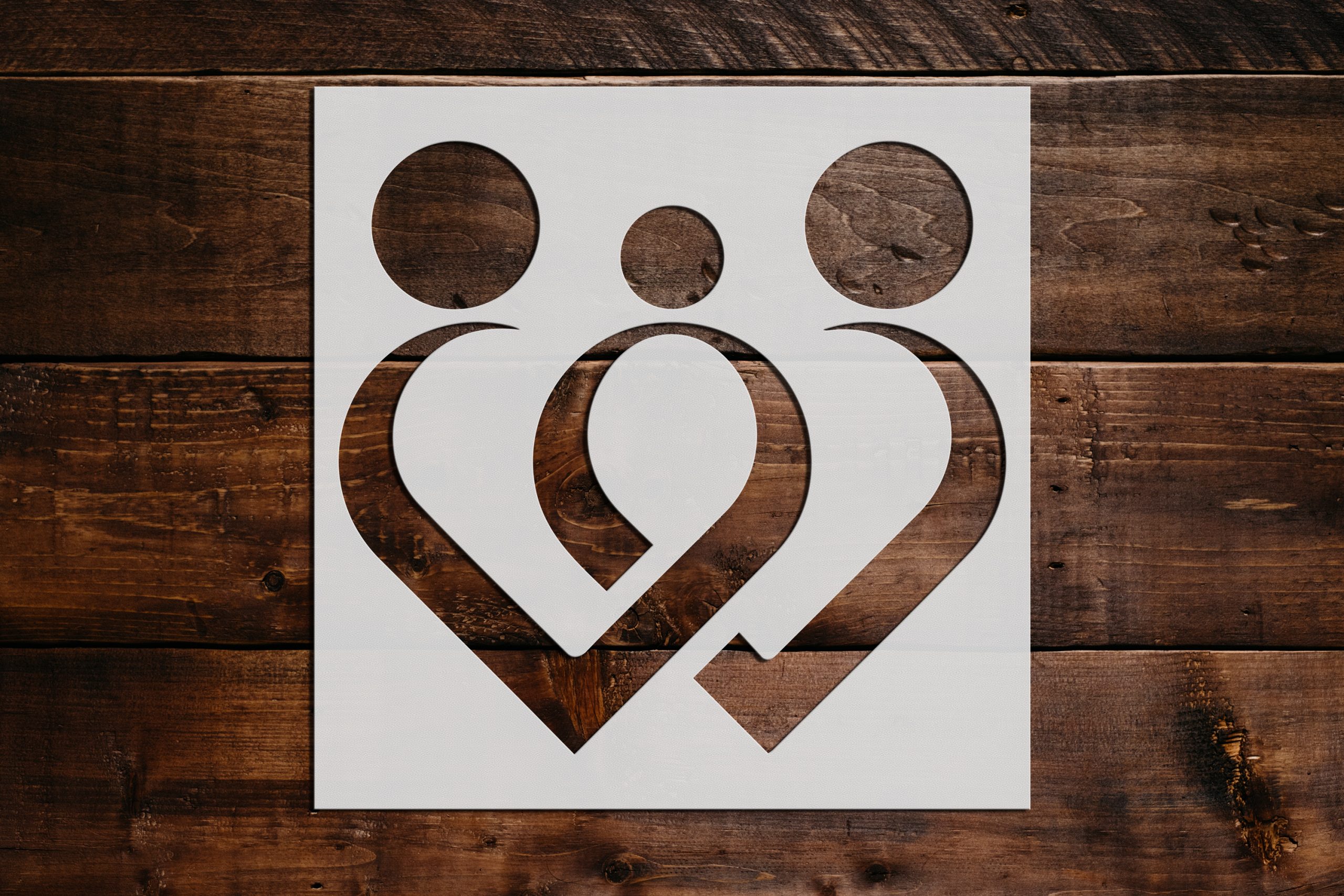 Family Hearts Stencil - Art and Wall Stencil - Stencil Giant