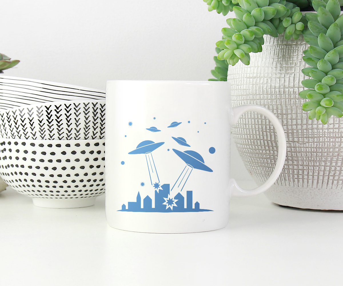 Martian Attack on City Stencil - Art and Wall Stencil - Stencil Giant