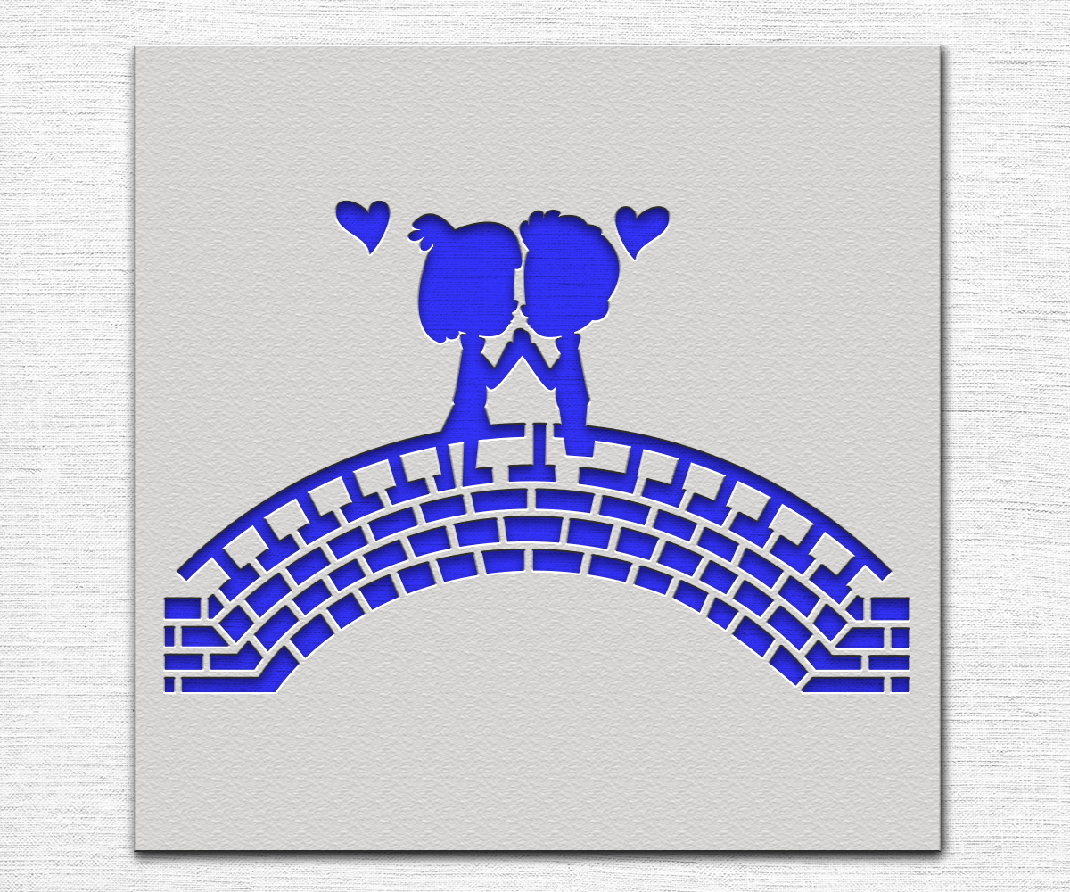 Couple on Bridge Stencil - Art and Wall Stencil - Stencil Giant