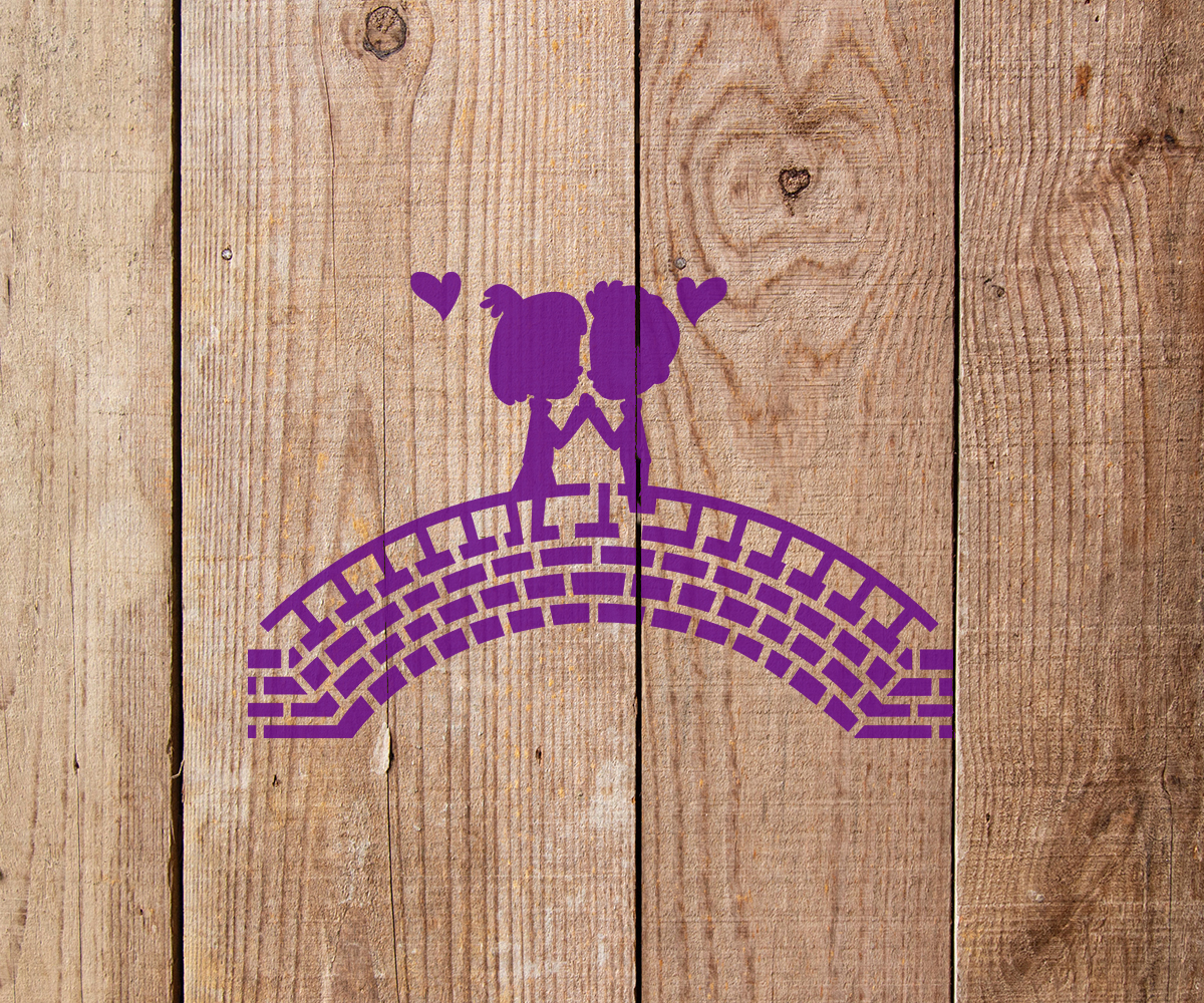 Couple on Bridge Stencil - Art and Wall Stencil - Stencil Giant