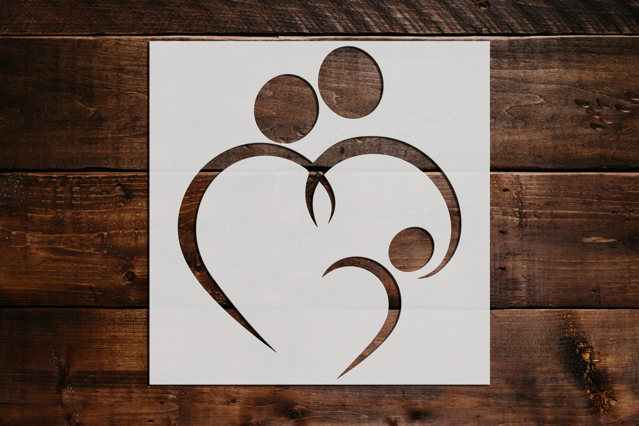 Family Heart Stencil - Art and Wall Stencil - Stencil Giant