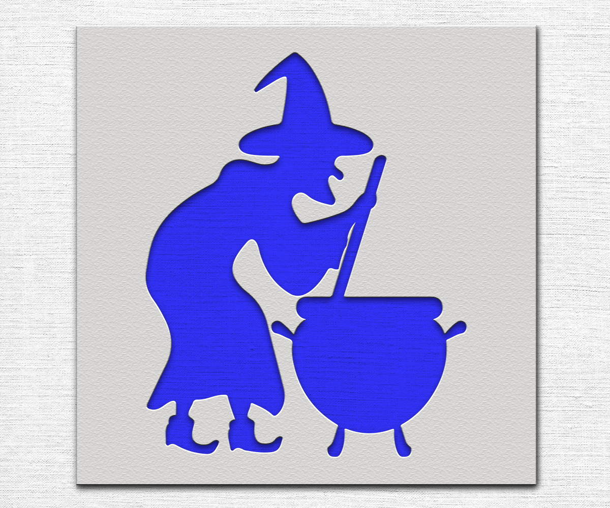 Witch over Cauldron Stencil - Art and Wall Stencil - Stencil Giant