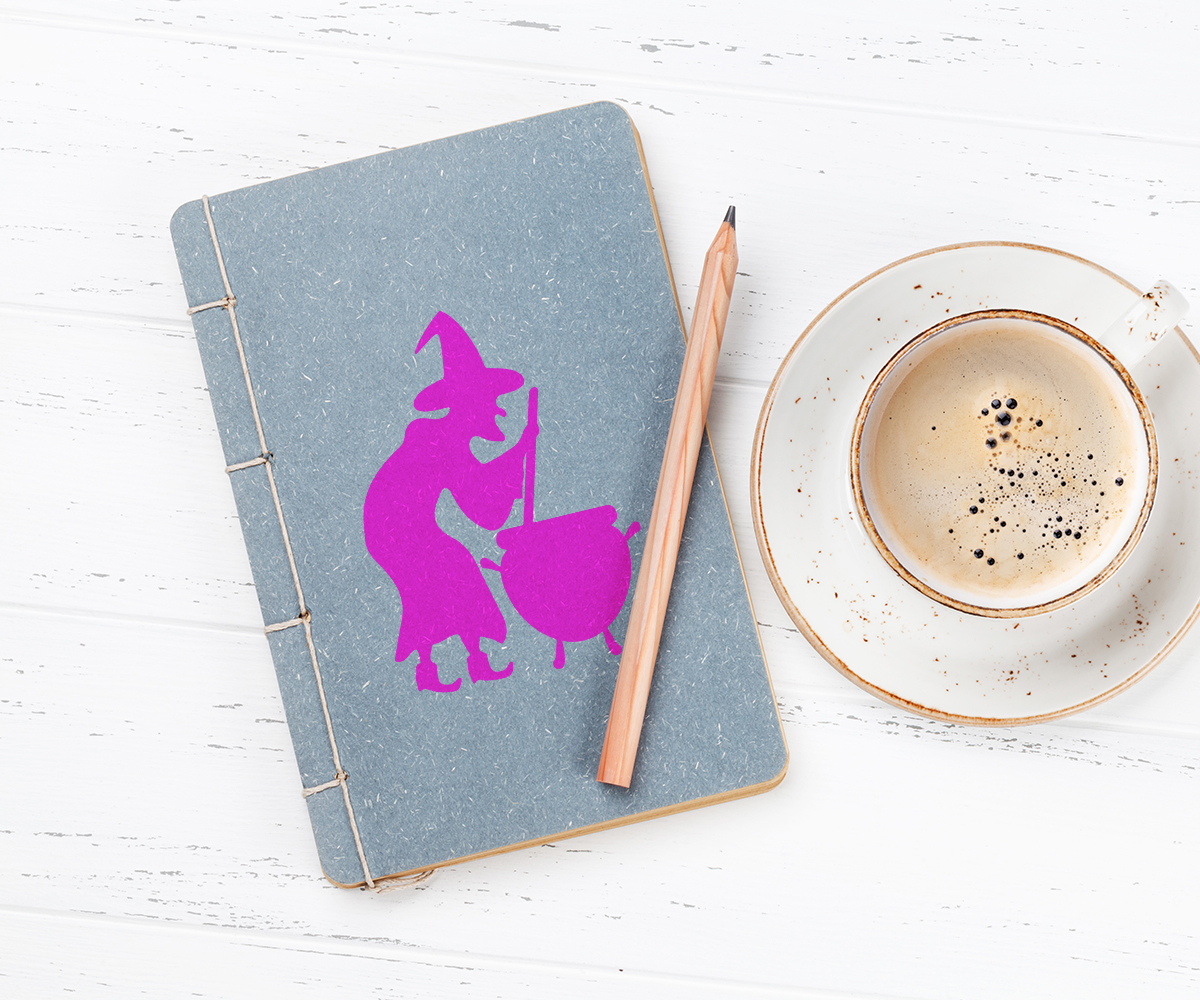 Witch over Cauldron Stencil - Art and Wall Stencil - Stencil Giant