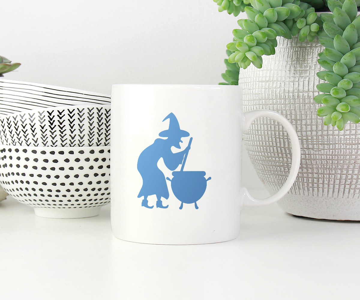 Witch over Cauldron Stencil - Art and Wall Stencil - Stencil Giant