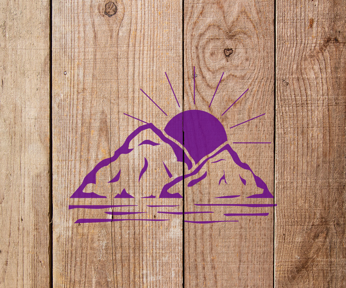 Sunrise over the Mountains Stencil - Art and Wall Stencil - Stencil Giant