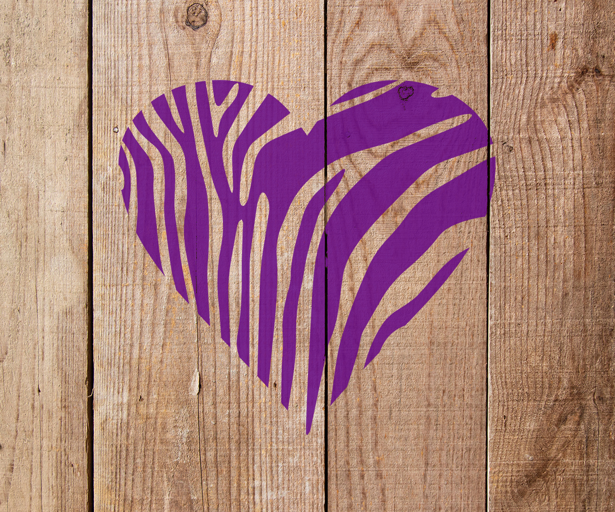 Tiger Print Heart Stencil - Art and Wall Stencil - Stencil Giant