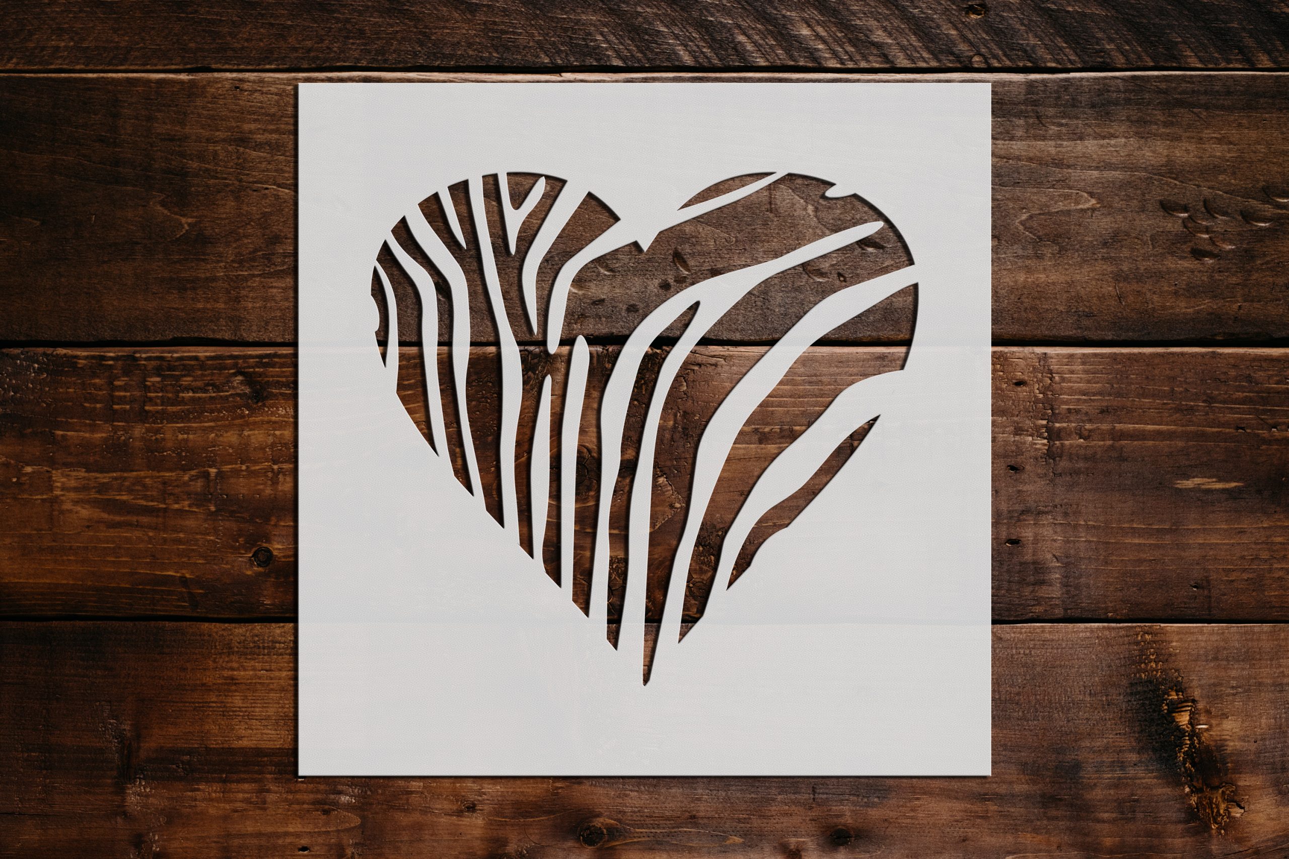 Tiger Print Heart Stencil - Art and Wall Stencil - Stencil Giant