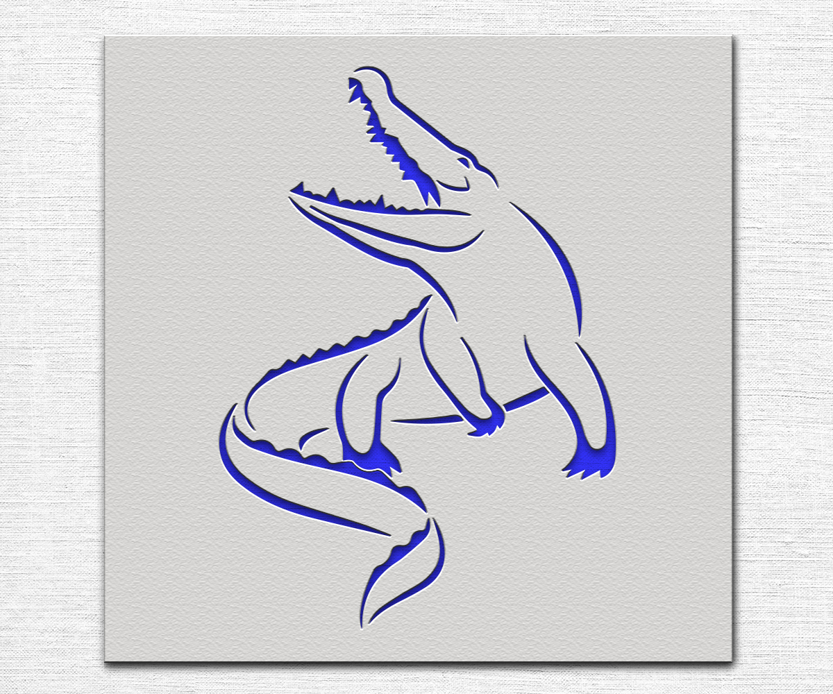 Alligator Stencil - Art and Wall Stencil - Stencil Giant