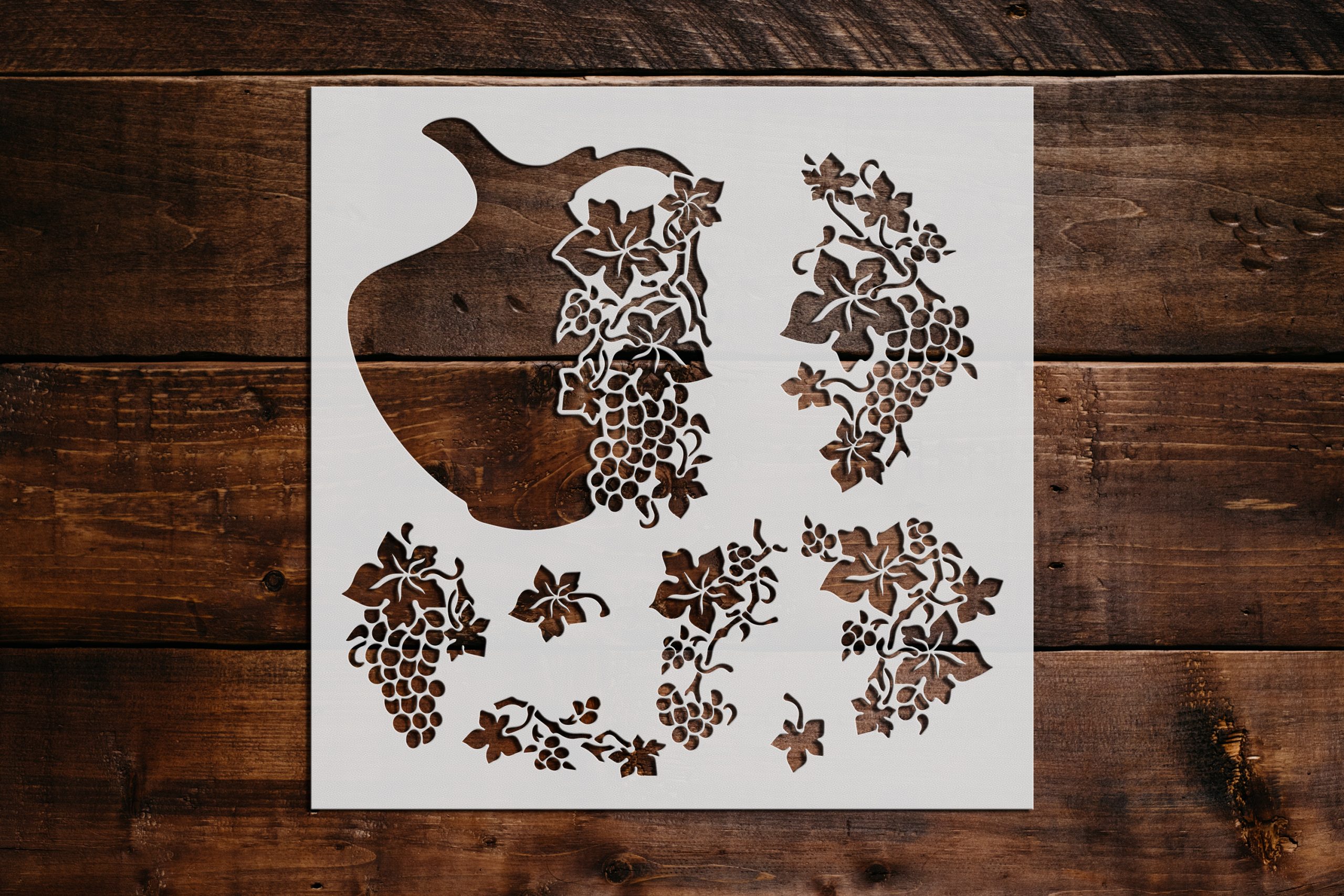 Grapes and Wine Stencil - Art and Wall Stencil - Stencil Giant