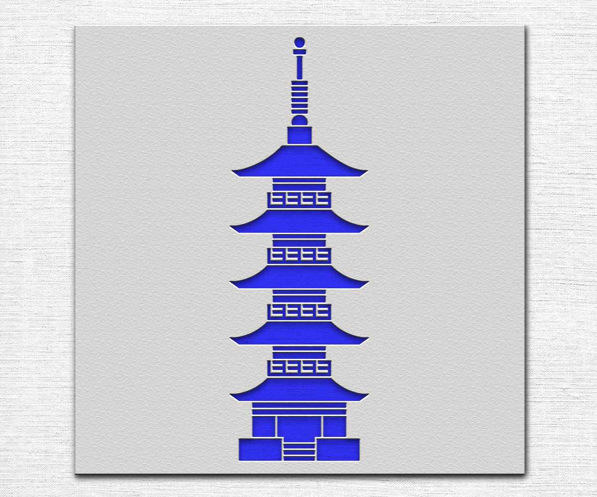 Chinese Tower Stencil - Art and Wall Stencil - Stencil Giant