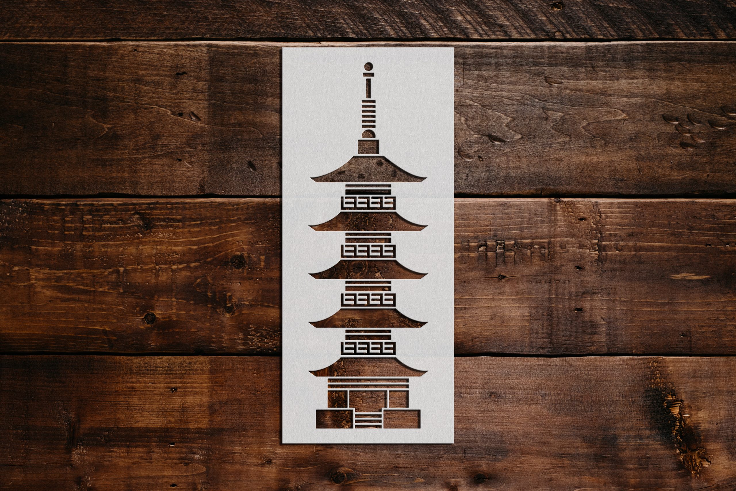 Chinese Tower Stencil - Art and Wall Stencil - Stencil Giant