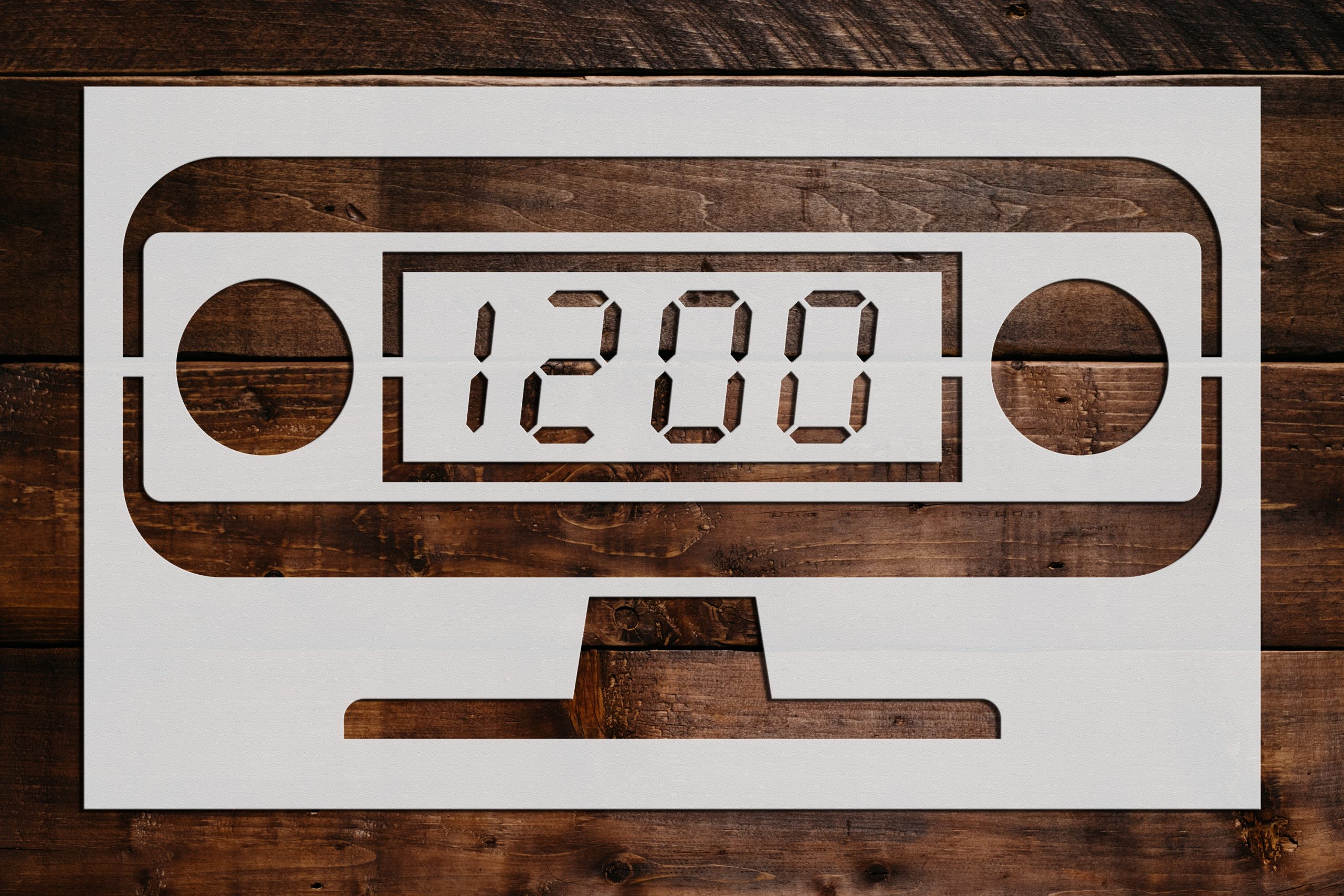 Digital Clock Stencil - Art and Wall Stencil - Stencil Giant