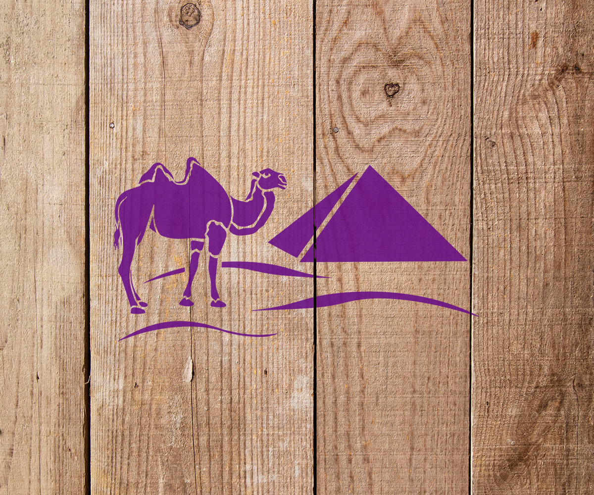 Camel by Pyramid Stencil - Art and Wall Stencil - Stencil Giant