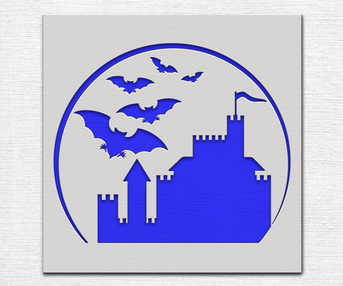 Castle with Bats Stencil - Art and Wall Stencil - Stencil Giant