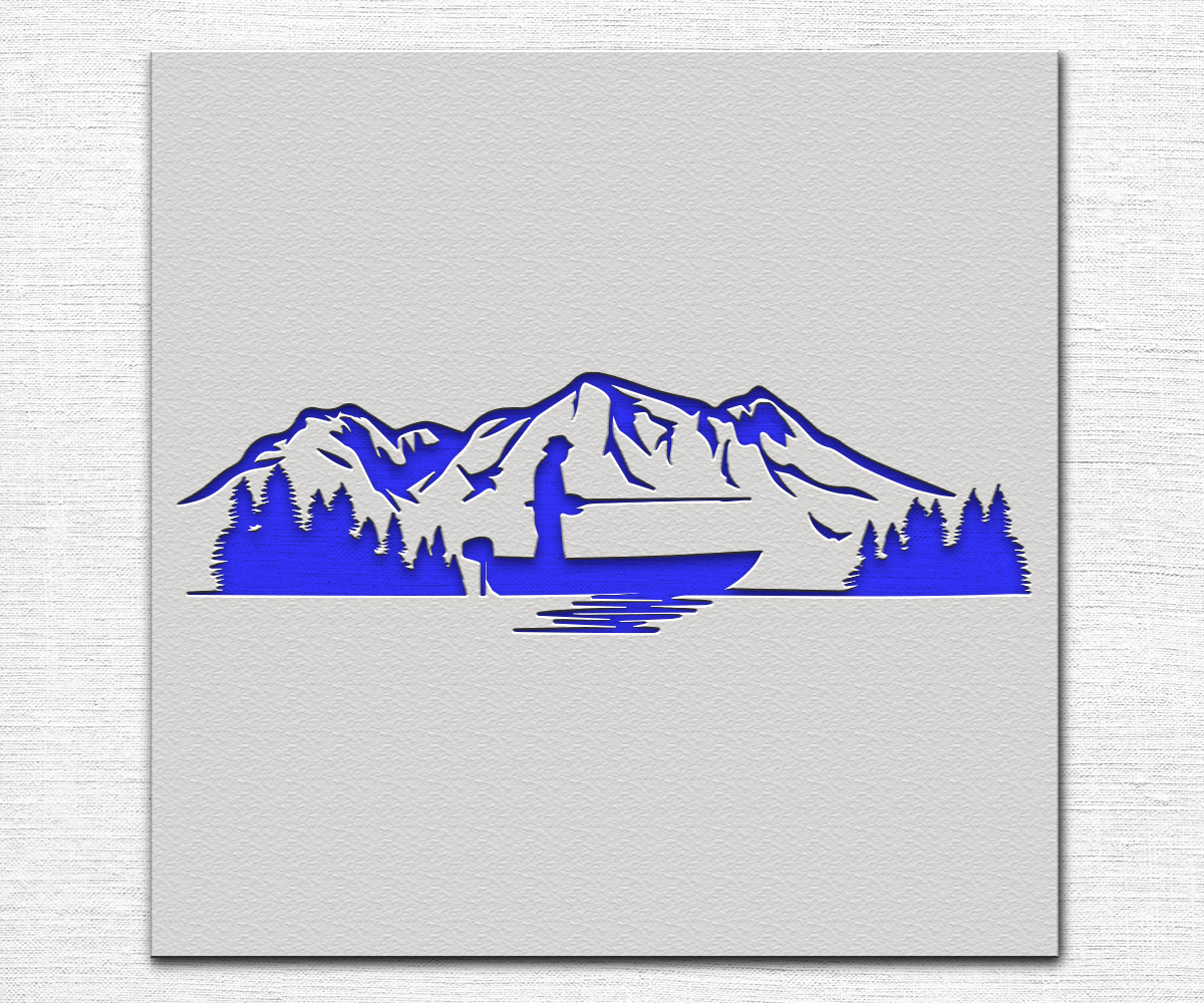 Lake Fishing Stencil - Art and Wall Stencil - Stencil Giant