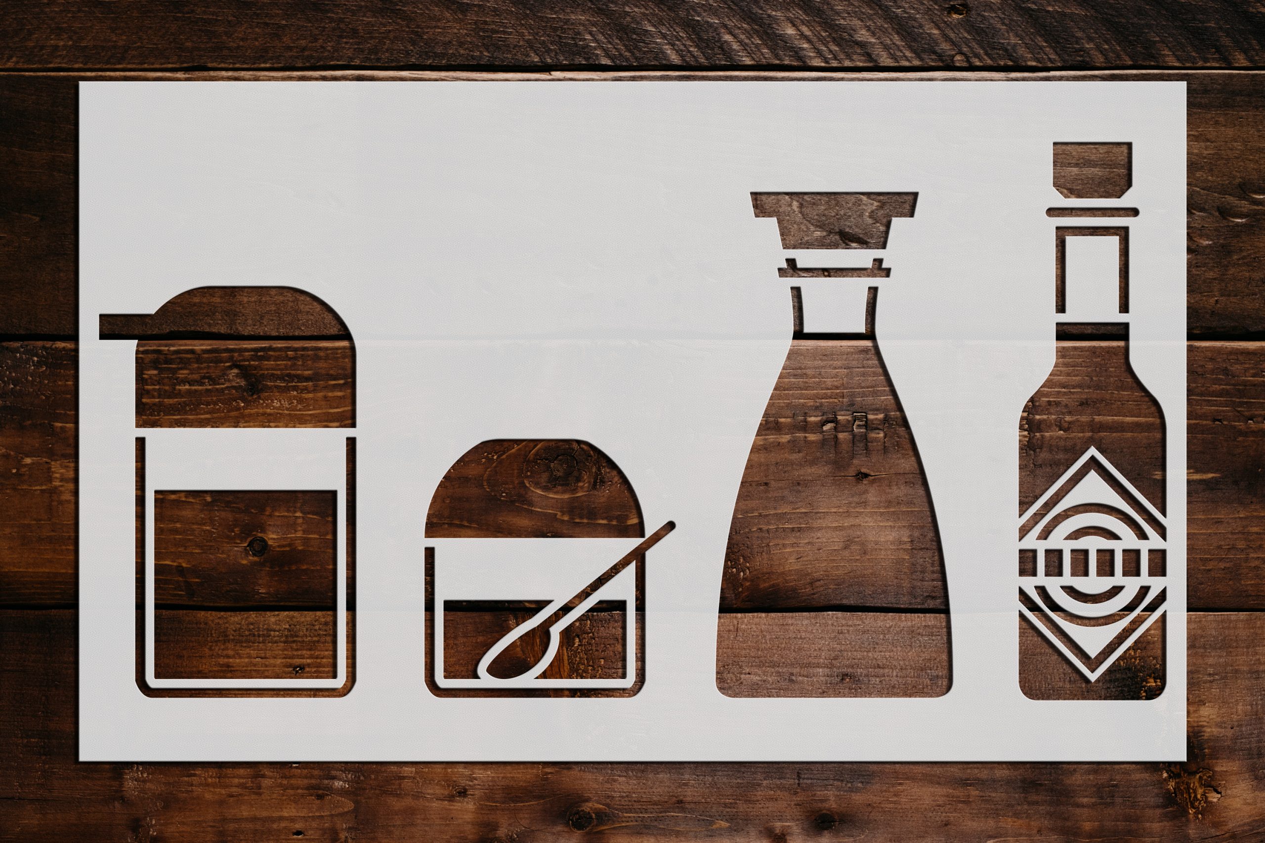 Condiments Stencil - Art and Wall Stencil - Stencil Giant