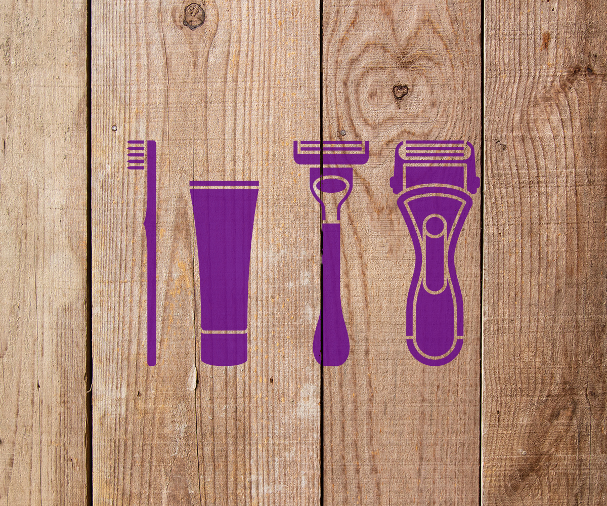 Toothbrush, Lotion, and Razors Stencil - Art and Wall Stencil - Stencil ...
