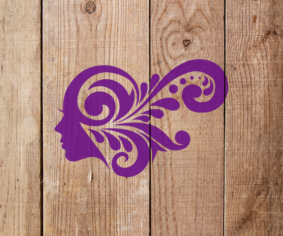 Woman's Face Scroll Design Stencil - Art and Wall Stencil - Stencil Giant