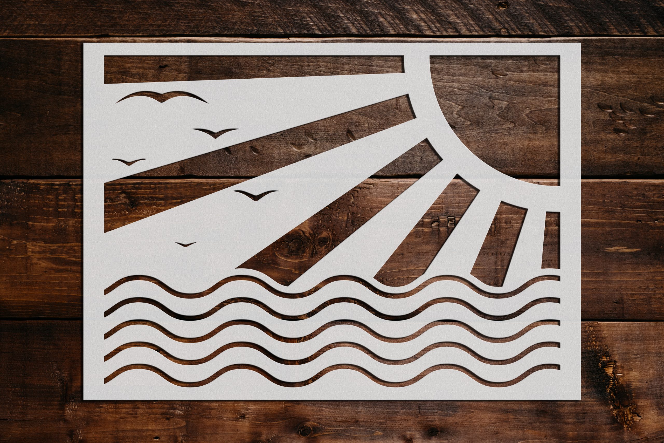 Sun and Sea Stencil - Art and Wall Stencil - Stencil Giant