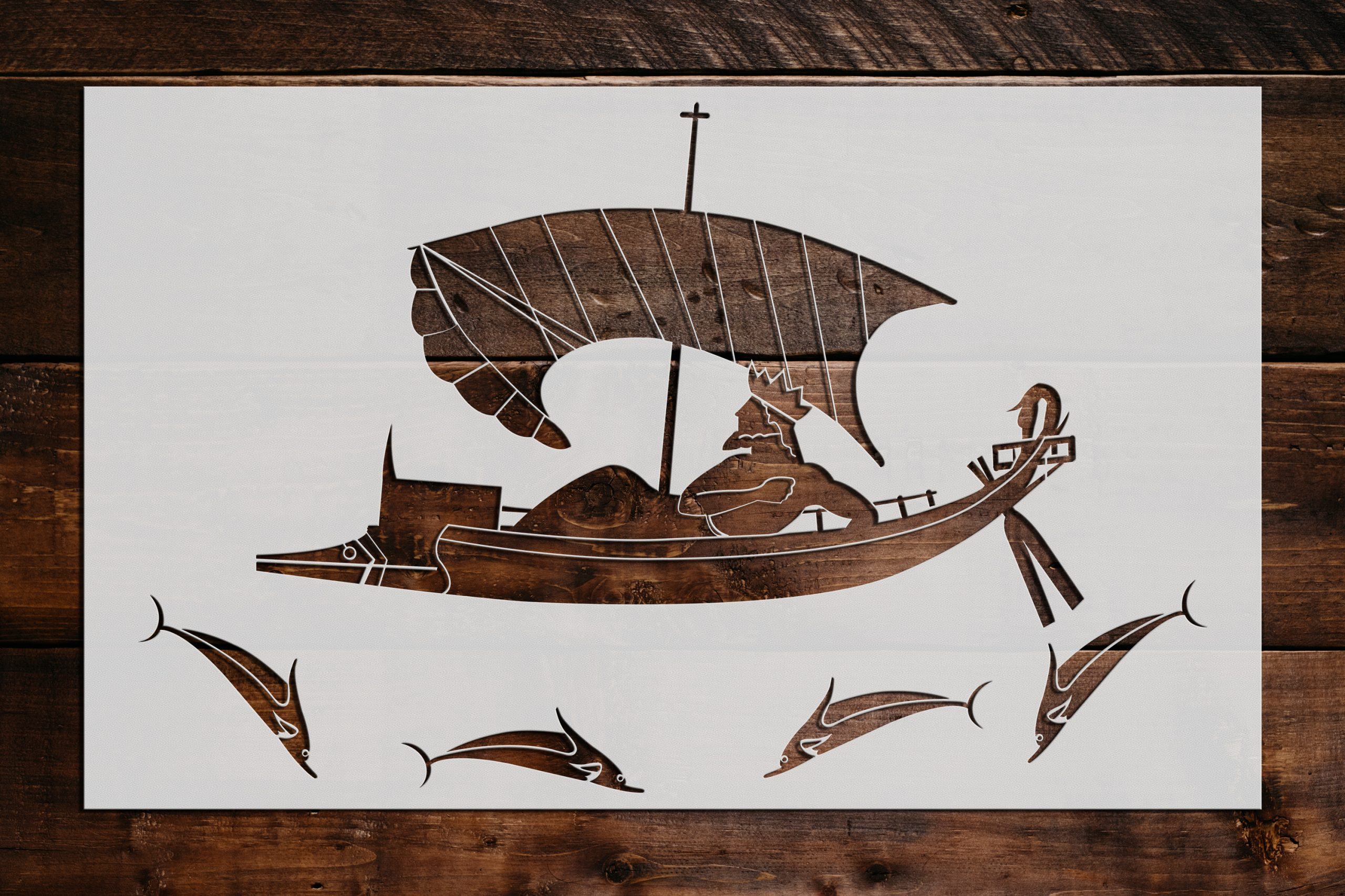 Viking and Ship Stencil - Art and Wall Stencil - Stencil Giant