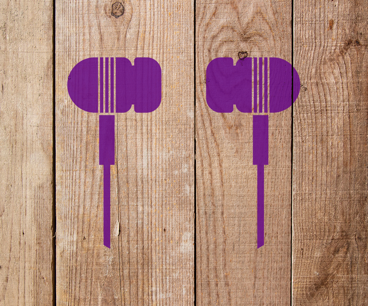 Ear Buds Stencil - Art and Wall Stencil - Stencil Giant