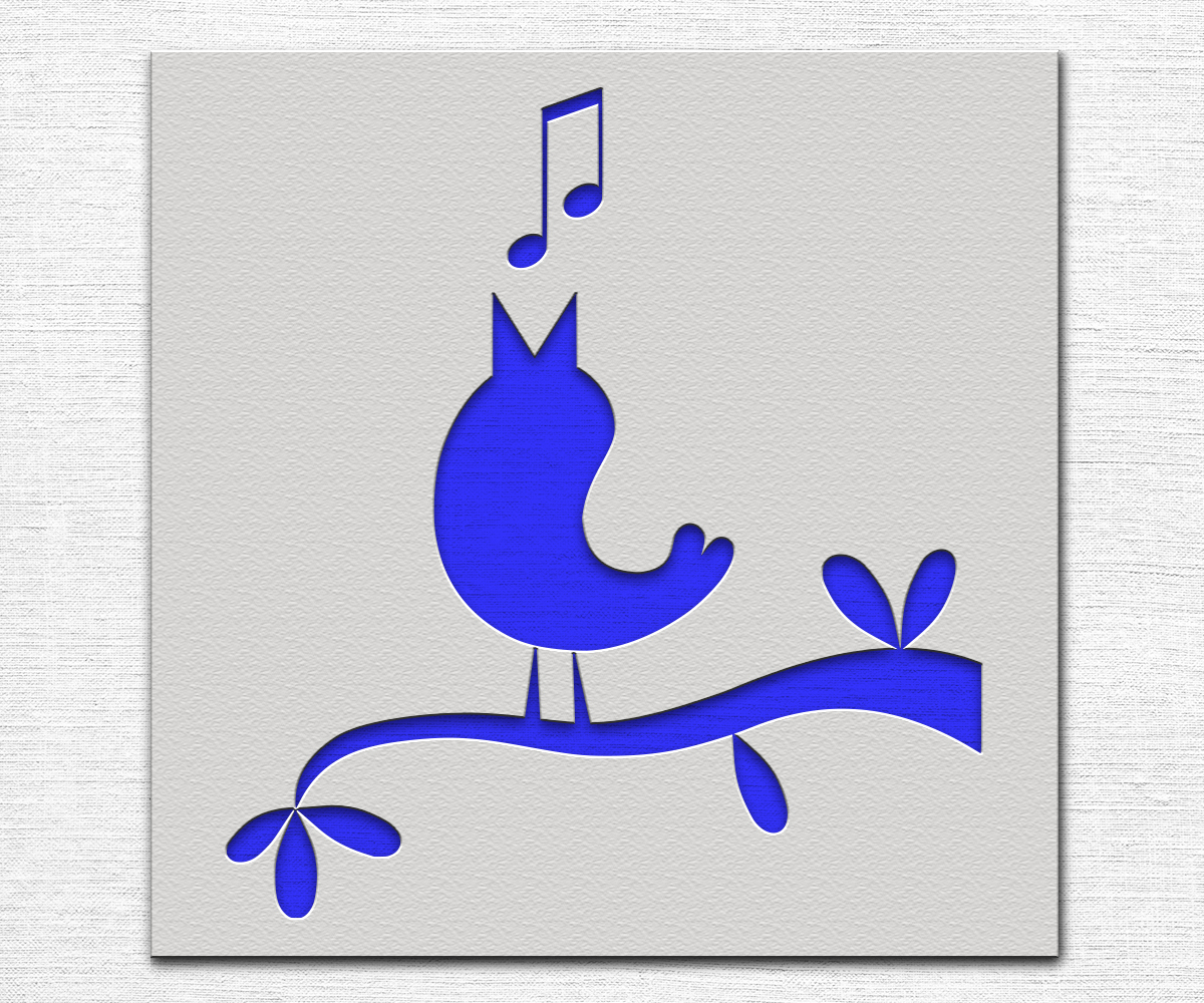 Bird Singing Stencil - Art and Wall Stencil - Stencil Giant