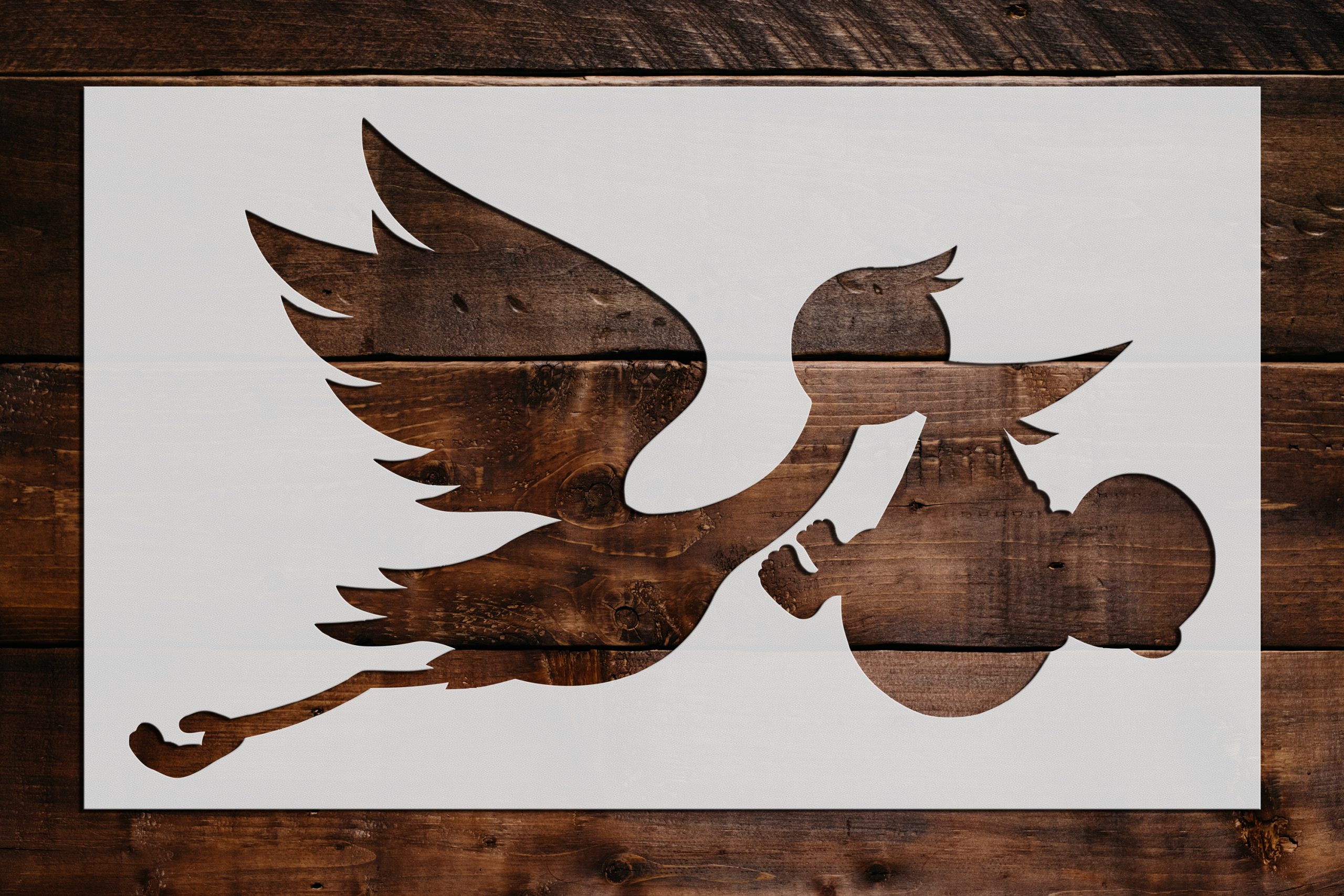 Stork with Baby Stencil - Art and Wall Stencil - Stencil Giant