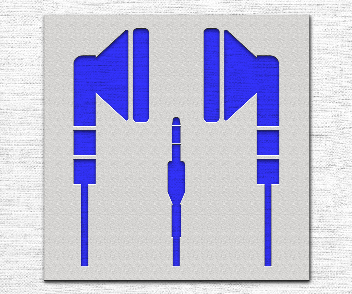 Ear Buds Stencil - Art and Wall Stencil - Stencil Giant