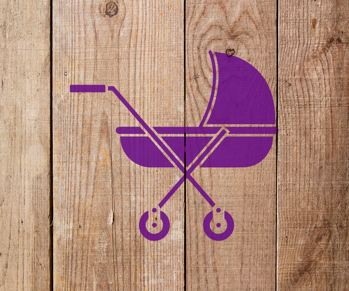 Baby Stroller Stencil - Art and Wall Stencil - Stencil Giant