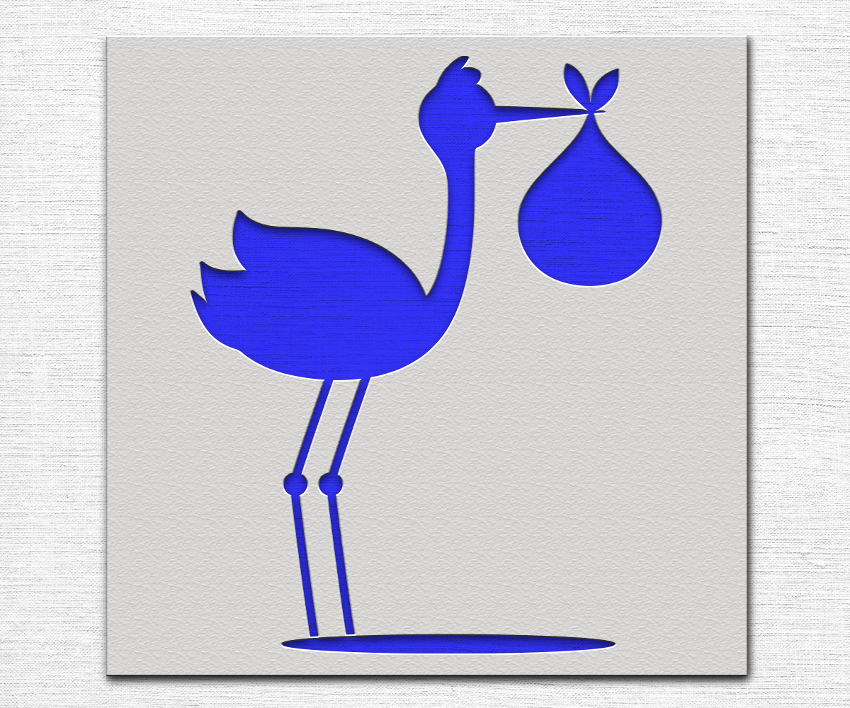 Stork with Bundle Stencil - Art and Wall Stencil - Stencil Giant