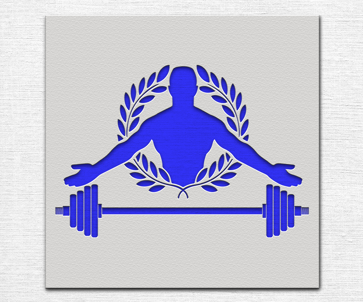 Weight Lifting Stencil - Art and Wall Stencil - Stencil Giant