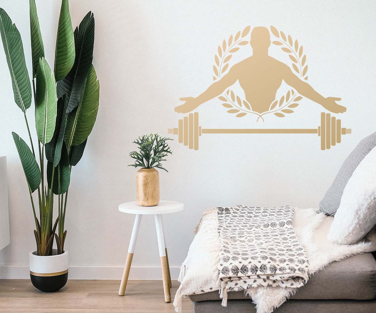 Weight Lifting Stencil - Art and Wall Stencil - Stencil Giant