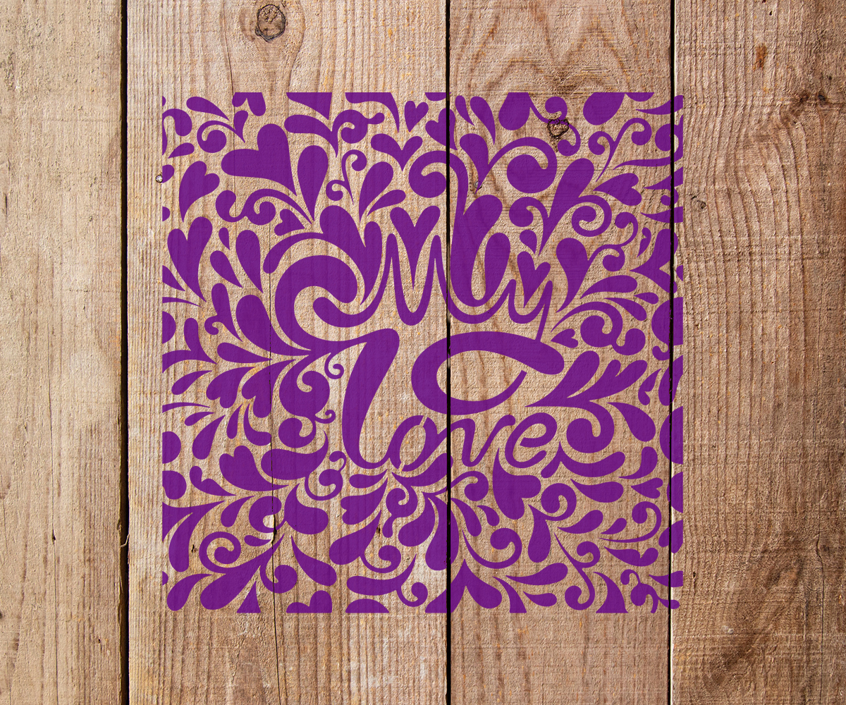 My Love Design Stencil - Art and Wall Stencil - Stencil Giant