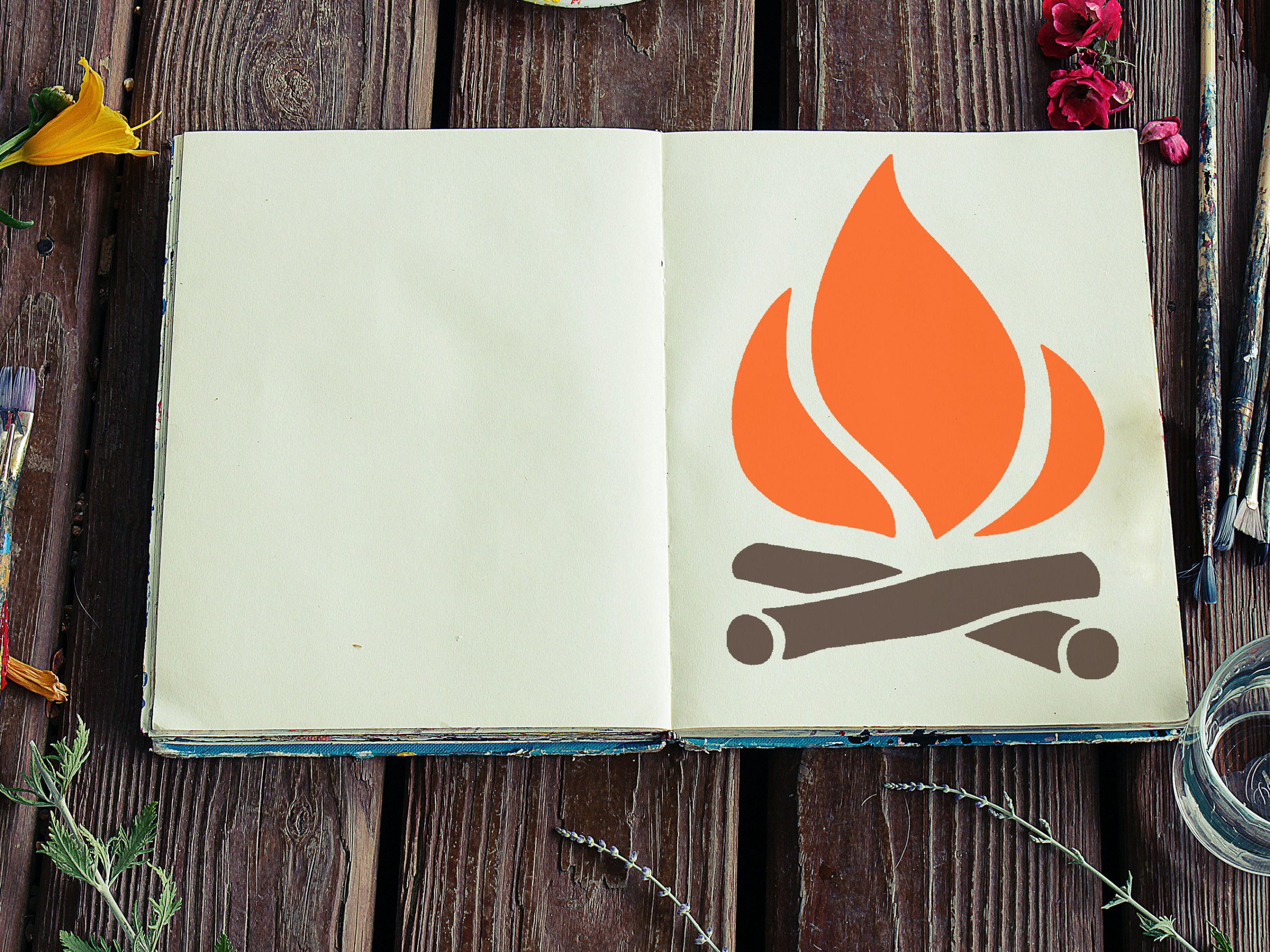 Campfire Stencil - Art and Wall Stencil - Stencil Giant